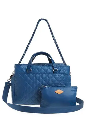 Mz Wallace Crosby Lock Quilted Nylon Satchel