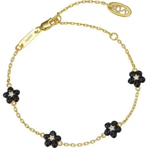 ANNA ZUCKERMAN Petit Daisy Bracelet - Black/yellow Gold