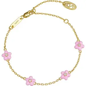 ANNA ZUCKERMAN Petit Daisy Bracelet - Pink/yellow Gold