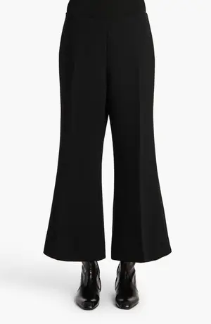 Khaite Walter Double Face Crepe Kick Flare Crop Pants - Black