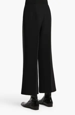Khaite Walter Double Face Crepe Kick Flare Crop Pants - Black