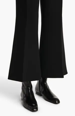 Khaite Walter Double Face Crepe Kick Flare Crop Pants - Black
