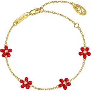 ANNA ZUCKERMAN Petit Rosie Charm Bracelet - Red
