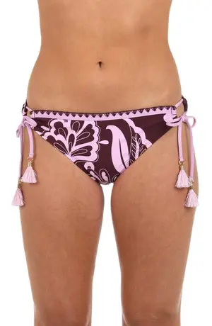 La Blanca Fiji Adjustable Loop Bikini Bottom - Dark Cherry