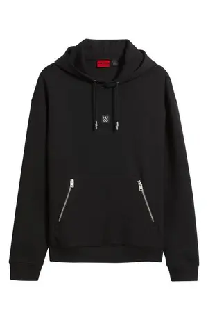 Hugo Dargen Knit Pullover Hoodie - Black