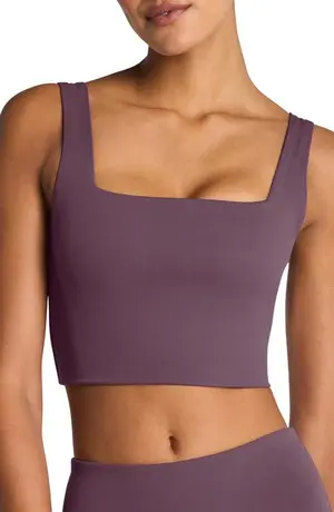 Spanx Square Neck Crop Tank Top - Prune