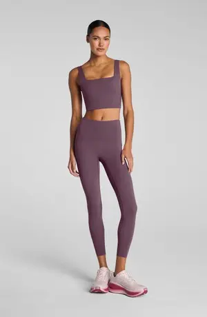 Spanx Square Neck Crop Tank Top - Prune