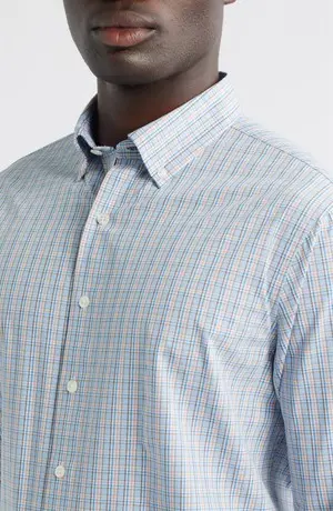 Johnnie-o Cayden Shadow Check Performance Button-down Shirt