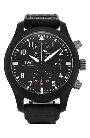 WATCHFINDER & CO. Pilot's Double Chronograph Watch - Black