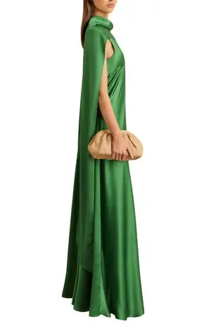 REISS Fae Scarf Detail Gown - Green