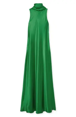 REISS Fae Scarf Detail Gown - Green