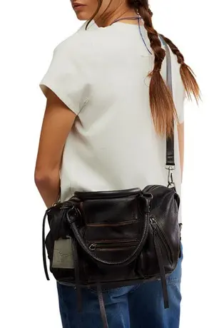 Free People Leather Emerson Tote - Black