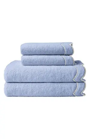 PERI HOME Scallop 4-piece Towel Set - Blue Ground