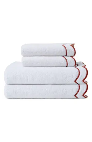 PERI HOME Scallop 4-piece Towel Set Chili Red