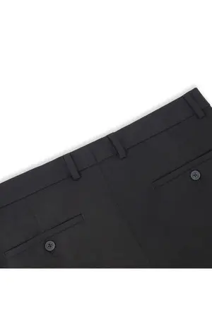 VICTOR EMMANUEL Vince Flat Front Stretch Dress Pants - Black