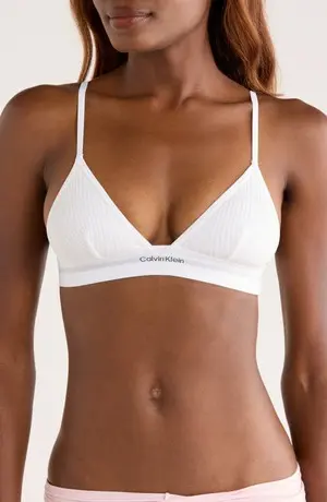 Calvin Klein Unlined Triangle Bralette - White
