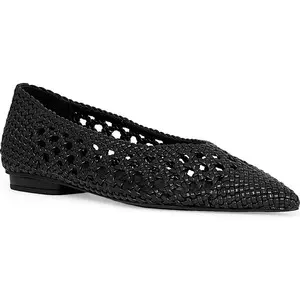 Rebecca Minkoff Bellerina Pointed Cap Toe Flat - Black
