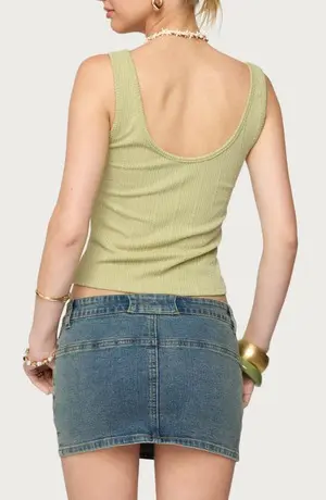 EDIKTED Yarah Keyhole Crop Rib Tank