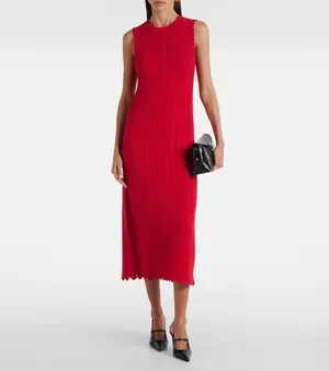 Altuzarra Sissi Open-knit Cotton Midi Dress - Red