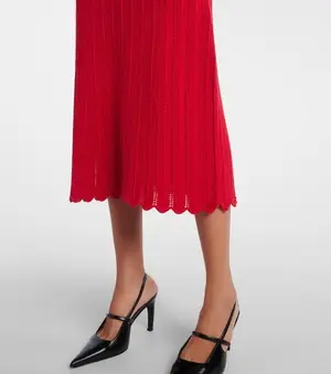 Altuzarra Sissi Open-knit Cotton Midi Dress - Red