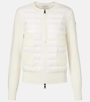 Moncler Down-paneled Knitted Jacket