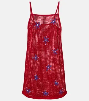 Staud Rio Crochet Cotton Beach Dress - Red