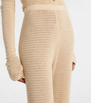Posse Lennon Knitted Cotton-blend Flared Pants