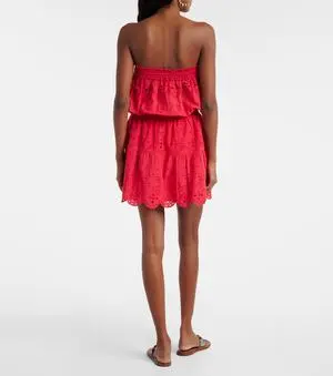 Melissa Odabash Collette Embroidered Cotton Mini Dress