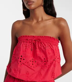Melissa Odabash Collette Embroidered Cotton Mini Dress