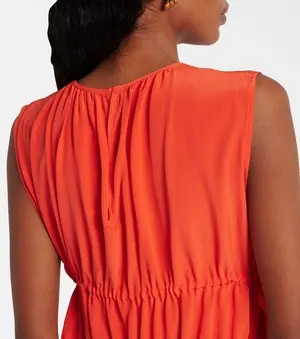 Asceno Como Ruched Silk Crêpe Minidress - Red