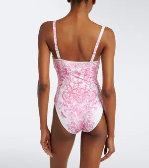 Camilla Embellished Printed One Piece Swimsuit - Pink