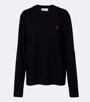 AMI Paris De Coeur Cotton Jersey T-shirt - Black