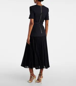Rebecca Vallance Jonie Belted Pleated Midi Dress