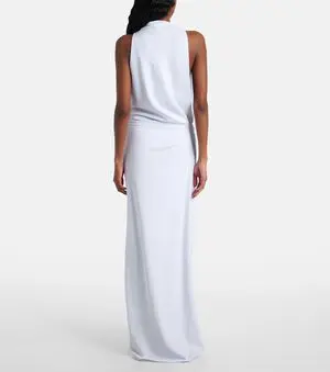 Proenza Schouler Devyn Crêpe Draped Maxi Dress - Blue