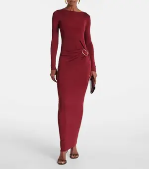 Roland Mouret Gathered Jersey Maxi Dress
