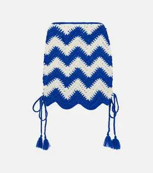Farm Rio River Nature Crochet Mini Skirt - Blue