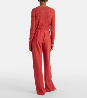 Vince Cotton And Linen-blend Wide-leg Pants
