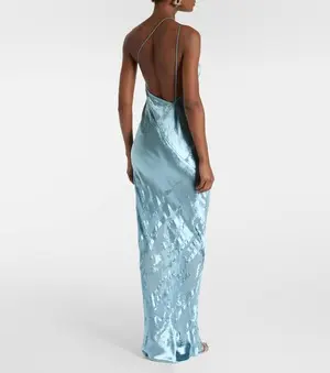 THE SEI Asymmetric Velvet Gown - Blue
