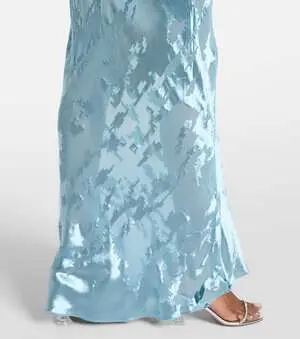THE SEI Asymmetric Velvet Gown - Blue