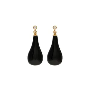 TOTEME Onyx Gold-plated Drop Earrings - Black