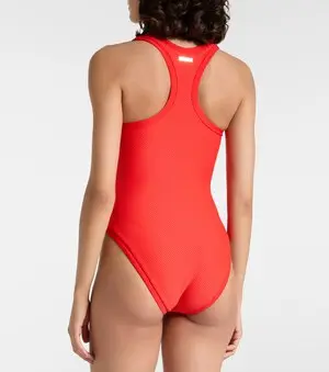 Heidi Klein Zip-up Racerback One-piece Swimsuit - Red