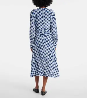 Proenza Schouler Checked Gathered Midi Dress