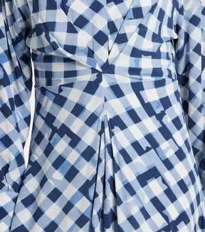Proenza Schouler Checked Gathered Midi Dress