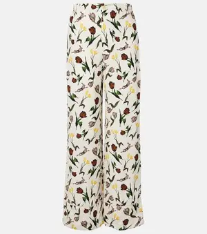 Marni Printed Silk Palazzo Pants