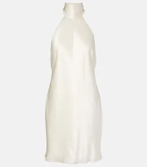 Rixo Capucine Silk Satin Minidress - White