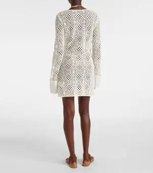 SIR. Rayure Crochet Cotton Minidress - White