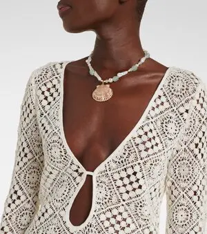 SIR. Rayure Crochet Cotton Minidress - White