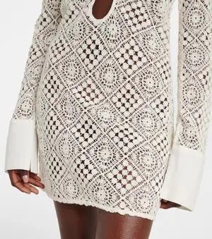 SIR. Rayure Crochet Cotton Minidress - White