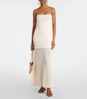 Posse Romy Crochet-trimmed Maxi Dress - White