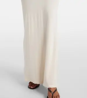 AYA MUSE Knitted Silk And Cashmere Maxi Dress - Beige